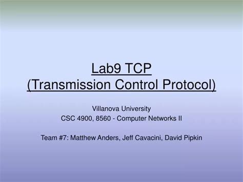 PPT Lab TCP Transmission Control Protocol PowerPoint Presentation ID