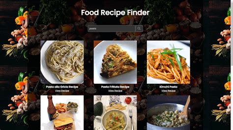 Food Recipe Finder Using Html Css And Javascript With Source Code