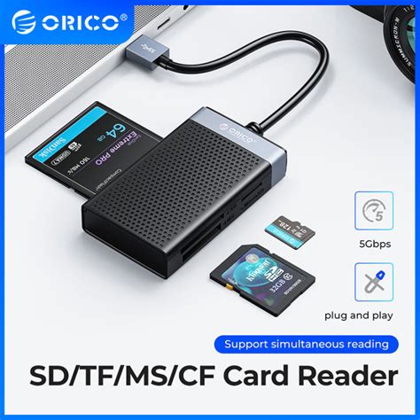ORICO USB 3 0 USB C Card Reader 4 In 1 Memory Smart Card Reader SD TF CF MS Compact Flash Card