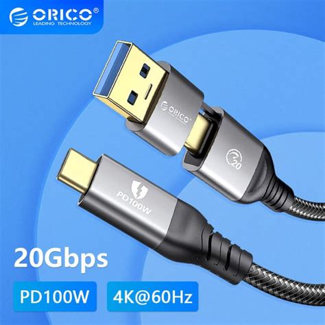 Orico อะแดปเตอร์ชาร์จในรถยนต์สายชาร์จ Usb 32 Pd100w สายชาร์จเร็ว20gbps