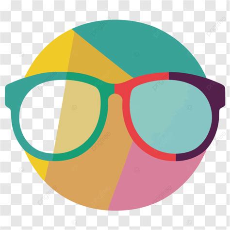 다채로운 모양이 있는 선글라스 로고 벡터 흰색 배경에 깨끗한 안경의 단순한 다채로운 아이콘 그림자 없음 작은 프레임 중앙 Png 일러스트 및 벡터 에 대한 무료