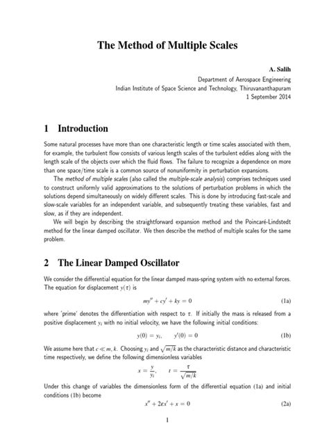 the method of multiple scales a salih pdf equations