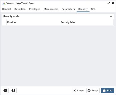 Login Group Role Dialog PgAdmin 4 7 8 Documentation