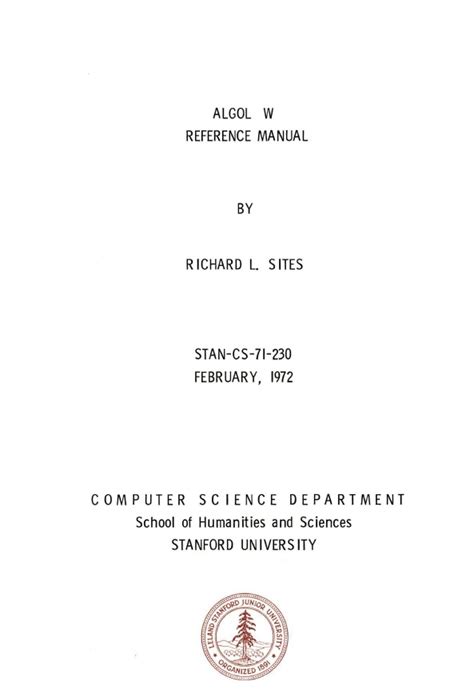 Algol W Pascal For Small Machines