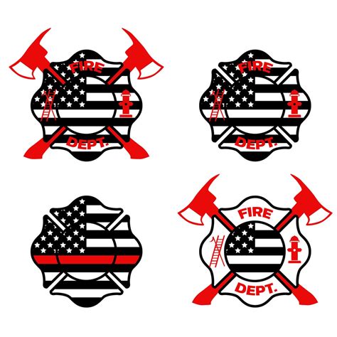 Fire Dept Badge Svg Us Flag Svg Etsy