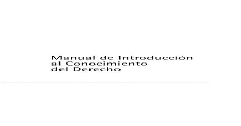 Manual de Introducción al Conocimiento del Derecho · PDF filePrado ...
