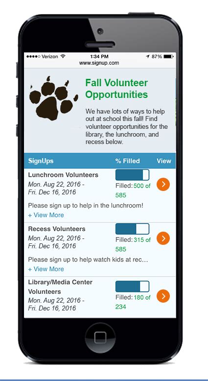 Recurring Volunteer Calendars