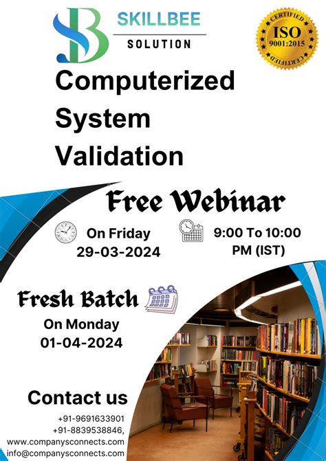 Free Webinar On Computerised Systems Validation Skillbee Solution