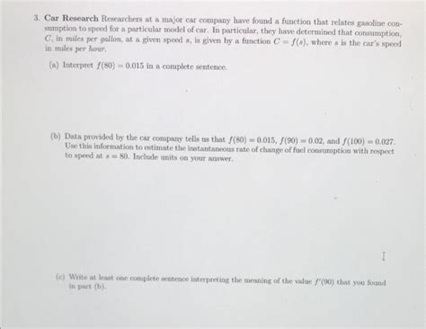 Solved Car Research Researchers At A Major Car Company Have Chegg Com