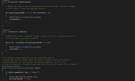 Coroutine Problems My Character Is Meant To Go Forward Into Certain Locations Towards You When