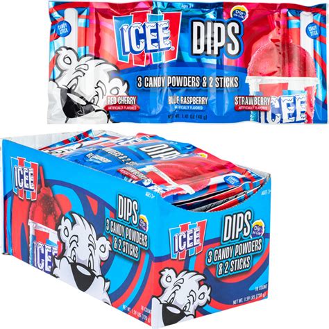 Kokos Icee Dips Candy Powder With Stick Three Pack 18x141oz Pacific