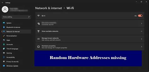How To Turn On Random Hardware Addresses In Windows
