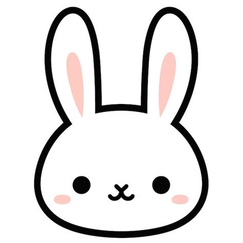 Premium Vector A Cute Bunny Face With A Simple Flat Icon Design A Vector Illustration On A