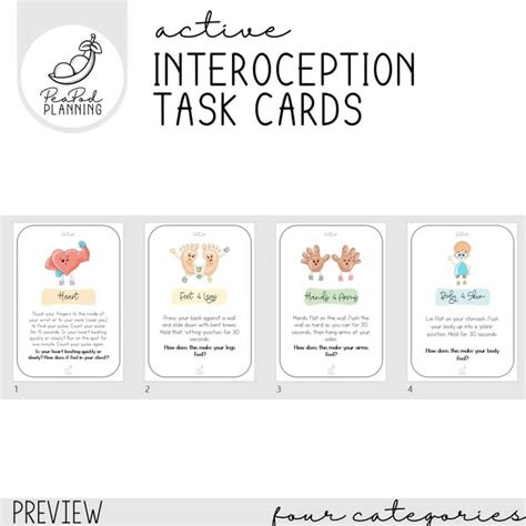 Interoception Activity Cards Active By Peapodplanning Tpt