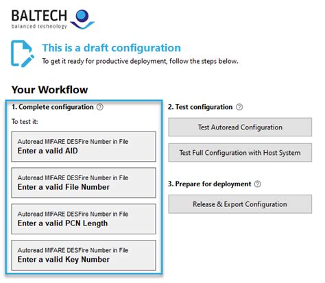 Create New Config Baltech Docs
