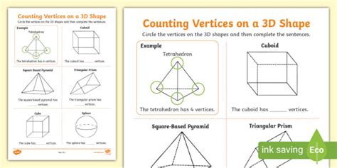 👉 Counting Vertices On A 3d Shape Activity Sheet Twinkl 👉 Counting Vertices On A 3d Shape Activity Sheet Twinkl
