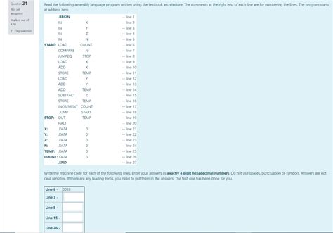 Read The Following Assembly Language Program Written