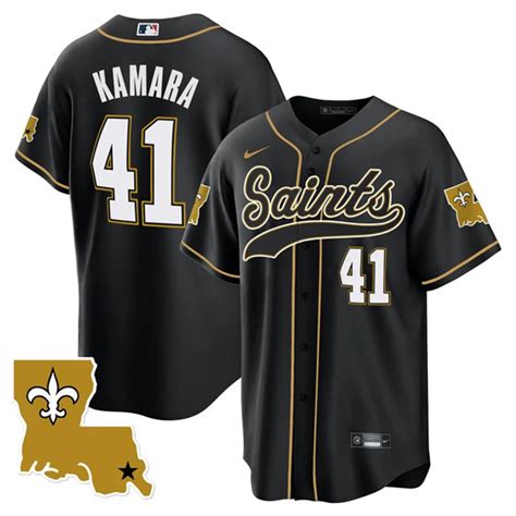New Orleans Saints 41 Alvin Kamara Black 1987 Legacy Baseball Jersey