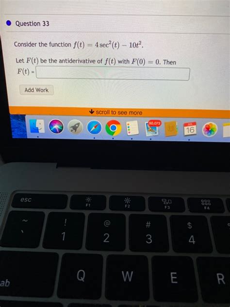 Solved Question 33 Consider The Function F T 4 Sec T