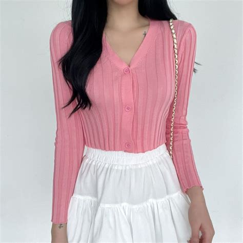 [여리핏] 버터플 크롭 골지 가디건