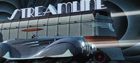 Streamline Moderne Architecture Art Deco Car Sign