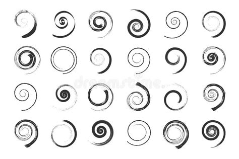set of spiral design elements abstract swirl icons stock vector