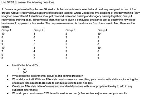 Solved Use Spss To Answer The Following Questions 1 From A