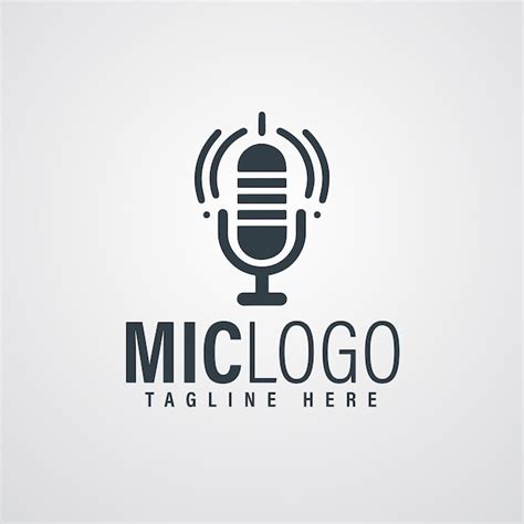 마이크 로고 디자인 프리미엄 벡터