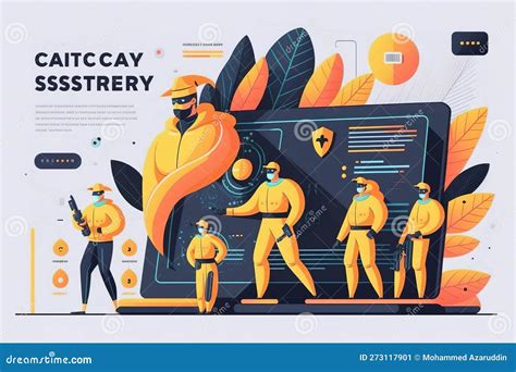 Cyber Security Vector Illustration Concept With Characters Data Security Protected Access