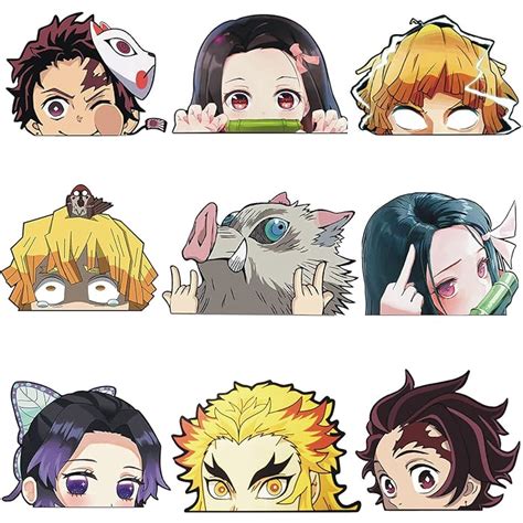 Buy Jxzygmd 9 Pcs Demon Slayer Car Decals Anime Car Decals Funny Vinyl