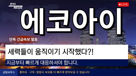 에코아이 세력들이 움직이기시작했다 Youtube