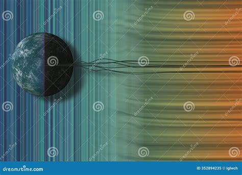 P Waves Demonstrating Propagation Through Earths Layers Using Minimalist Diagram Stock Image