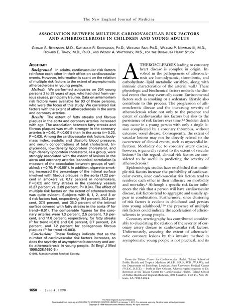 Pdf Association Between Multiple Cardiovascular Risk Factors And