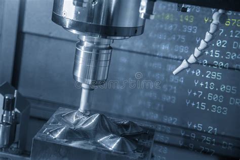 Abstract Scene The Cnc Milling Machine Rough Cutting The Injection Mold