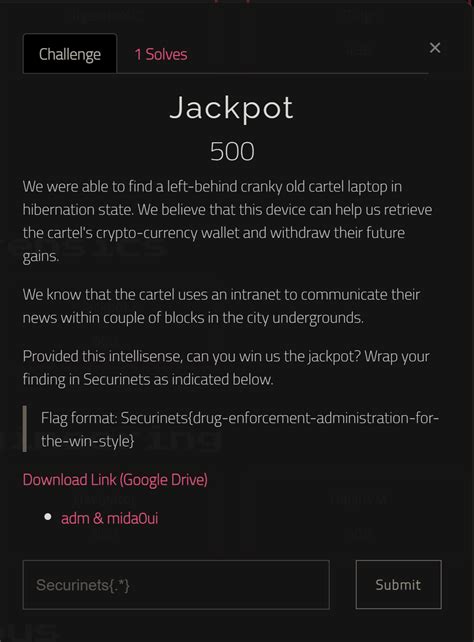 Securinets Quals Ctf 2023 Jackpot Forensics Challenge Writeup Adm
