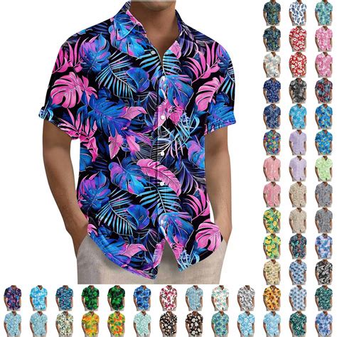Yieetim Mens Swim Shirts Tropical Holiday Summer Beach Short Sleeve