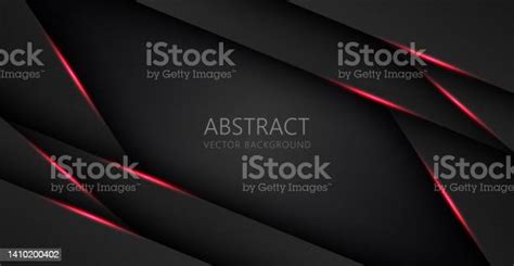 추상적 인 빨간 검은 색 공간 프레임 레이아웃 디자인 기술 삼각형 개념 배경 Eps10 벡터 3차원 형태에 대한 스톡 벡터 아트 및 기타 이미지 Istock