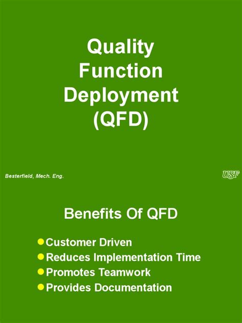 Quality Function Deployment Qfd Besterfield Mech Eng Pdf Customer Satisfaction Design