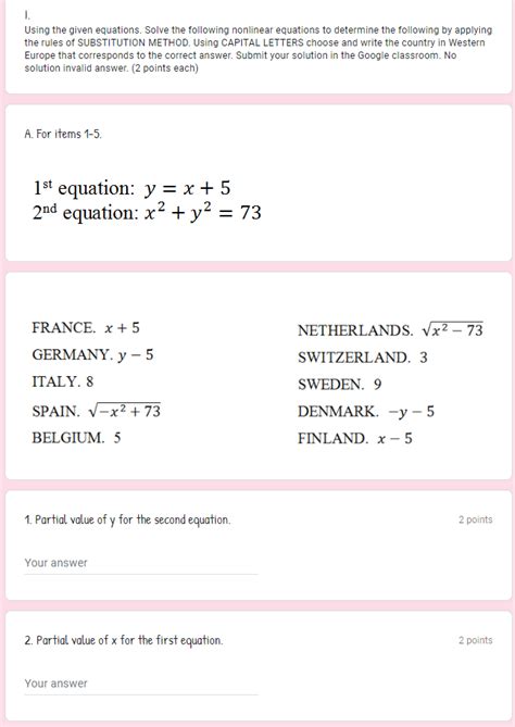 Solved Using The Given Equations Solve The Following Chegg