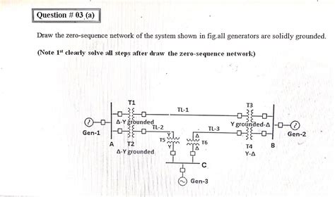 Solved Question 03a Draw The Zero Sequence Network Of