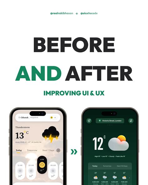 Before And After Enhancing UX In An Existing Weather App Design Before