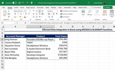 efficient data integration using hstack and xlookup functions data