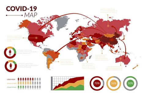 코로나 바이러스지도 개념 무료 벡터