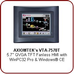 AXIOMTEK Announces VTA 7570T Windows CE Based HMI