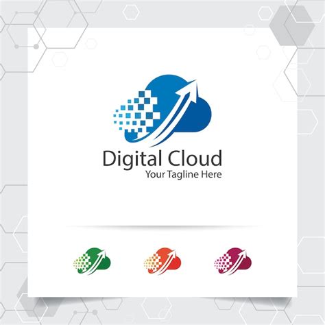 Premium Vector Cloud Hosting Logo Vector Design With Concept Of Data Upload Symbol Cloud