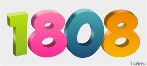 1808 Text Effect And Logo Design Number