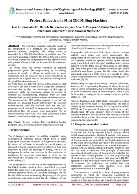 IRJET Project Didactic Of A Mini CNC Milling Machine PDF