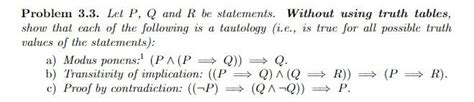solved problem 3 3 let p q and r be statements without
