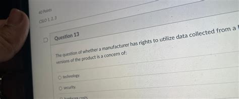 solved question 13the question of whether a manufacturer has