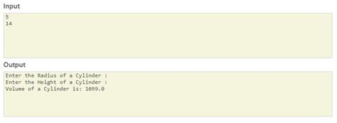 Skillpundit To Find Volume Of A Cylinder In Java